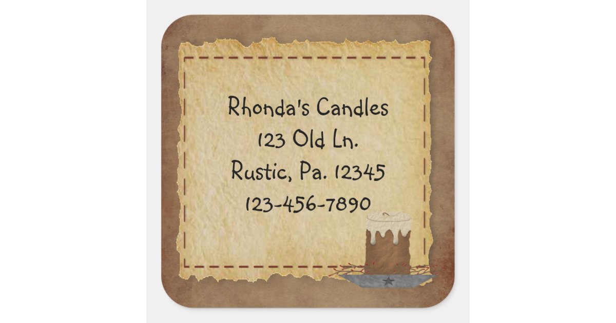 Primitive Candle Sticker | Zazzle