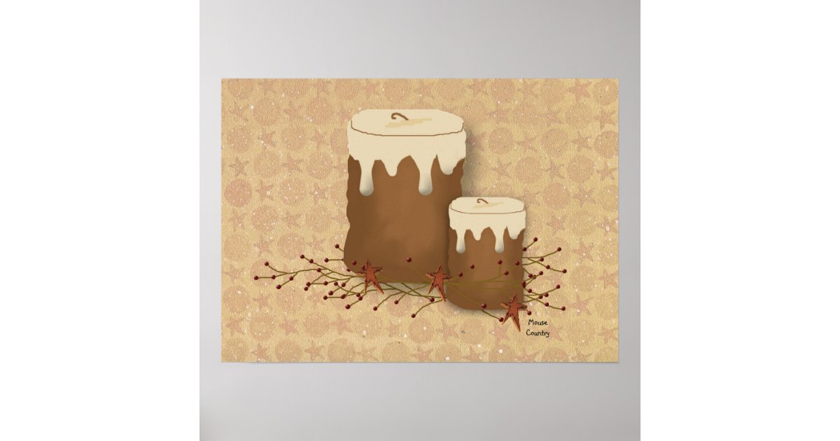 Primitive Candles Poster | Zazzle