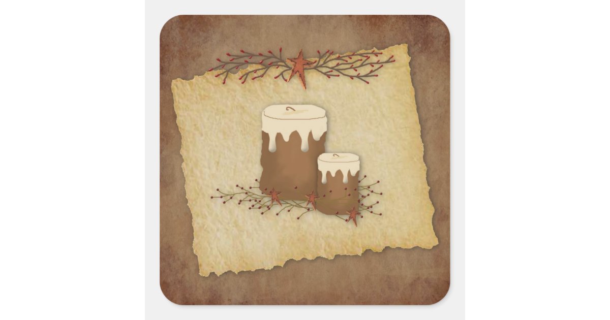 Primitive Candles Sticker | Zazzle