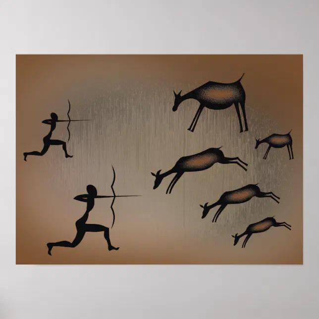 Primitive Cave Art Poster | Zazzle
