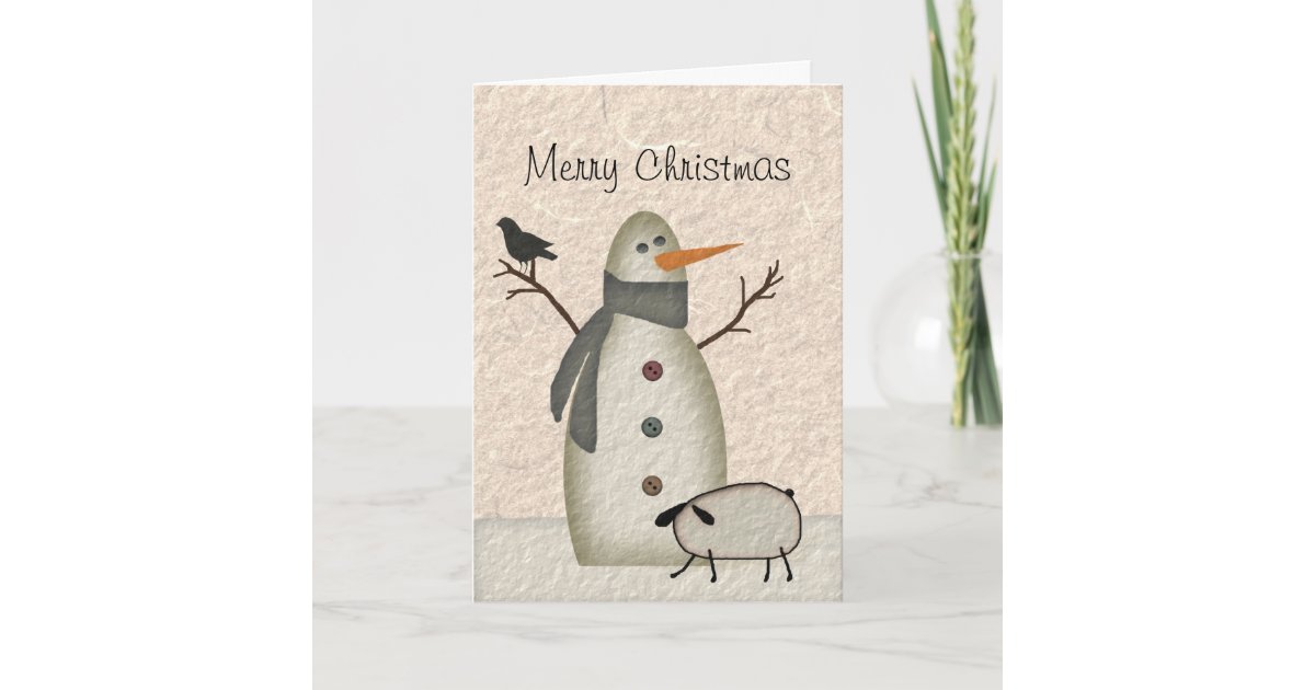 Primitive Christmas Card | Zazzle