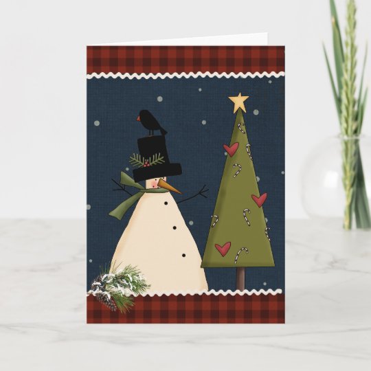 Primitive Christmas Greeting Card | Zazzle.com