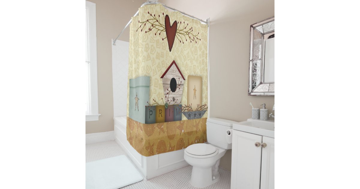 Primitive Collection Shower Curtain | Zazzle