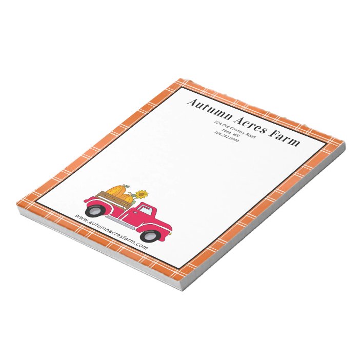 Primitive Country Autumn Fall Farm Custom Notepad | Zazzle.com