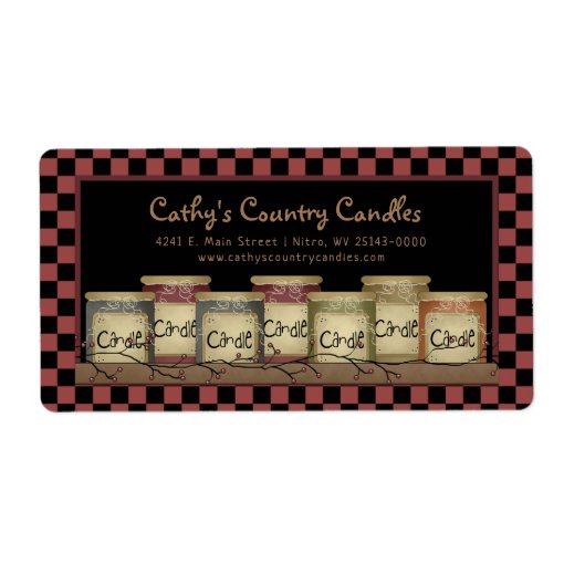 Primitive Country Candles & Pip Berries Shipping Label | Zazzle