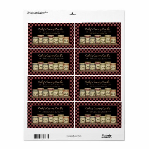 Primitive Country Candles & Pip Berries Shipping Label | Zazzle
