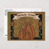 Primitive Country Fall Harvest Postcard | Zazzle