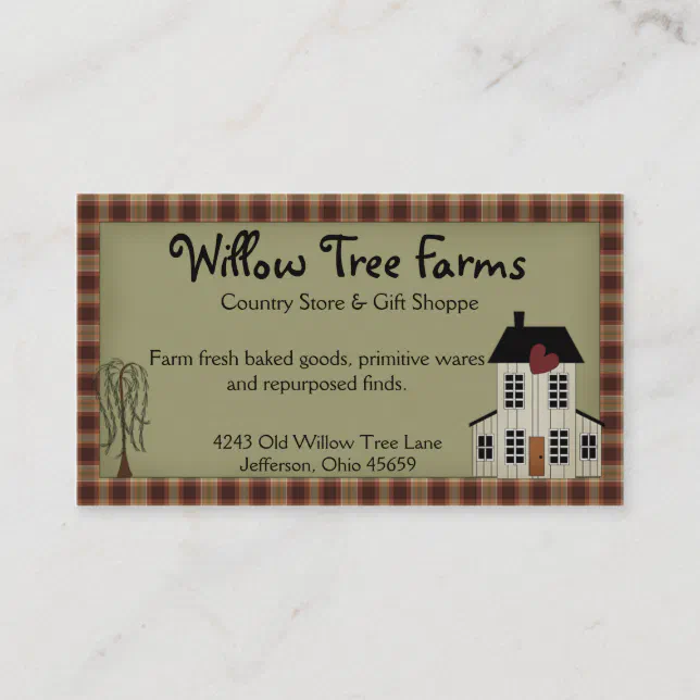 Primitive Country Farmhouse Business Card | Zazzle