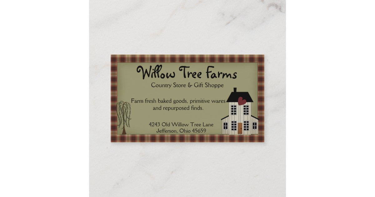 Primitive Country Farmhouse Style Business Card | Zazzle