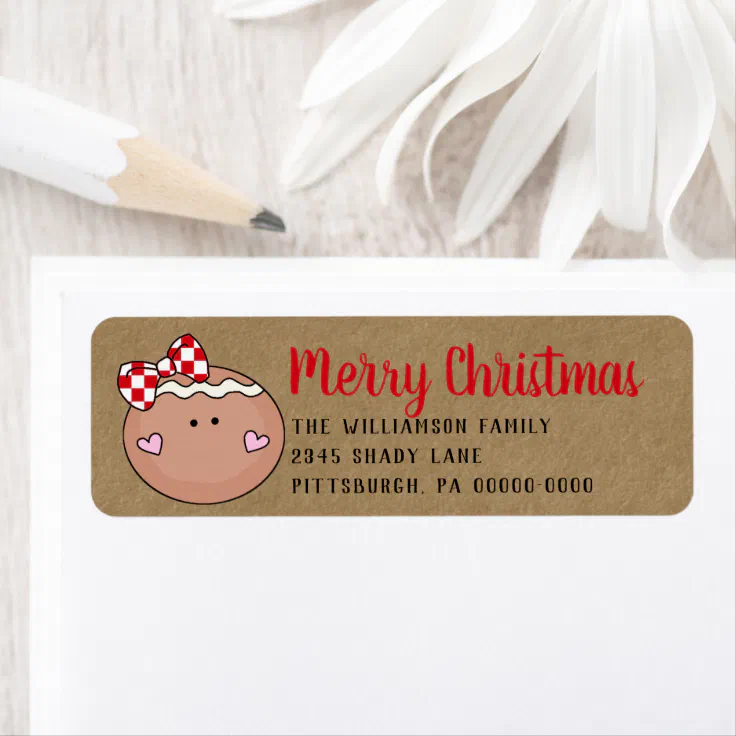 Primitive Country Gingerbread Faces Return Address Label | Zazzle