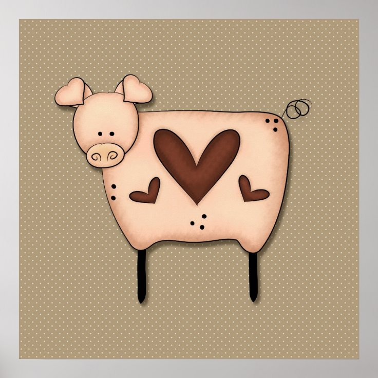 Primitive Country Pig Decor | Zazzle