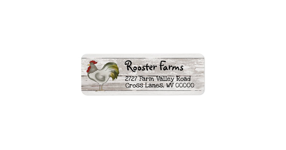 Primitive Country Return Address Label with Rooste | Zazzle