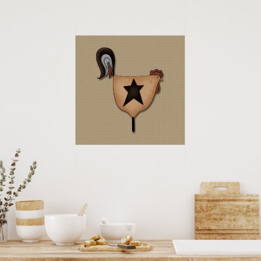 Primitive Country Rooster Decor | Zazzle