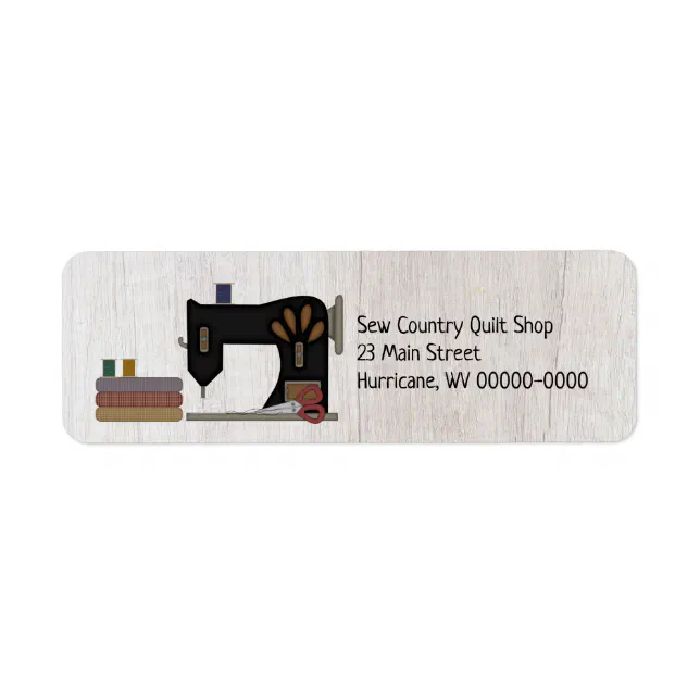 Primitive Country Sewing Quilting Return Address Label | Zazzle