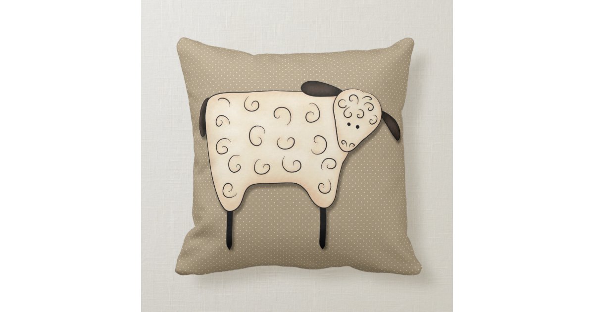 Primitive Country Sheep Decor Throw Pillow | Zazzle.com