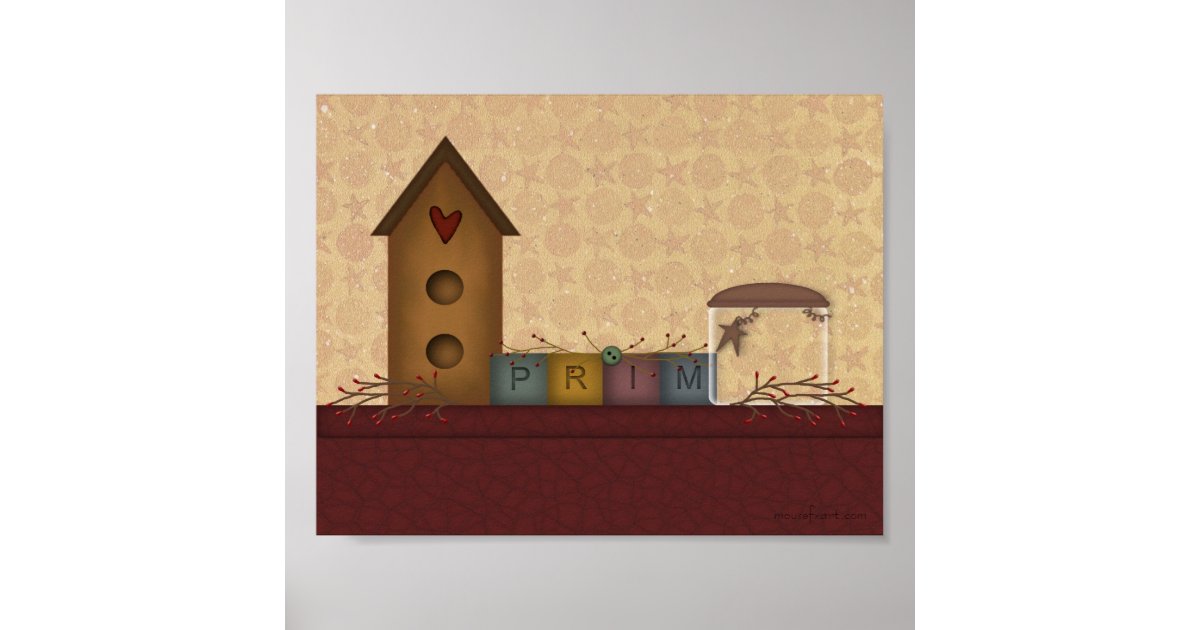 Primitive Country Shelf Print | Zazzle