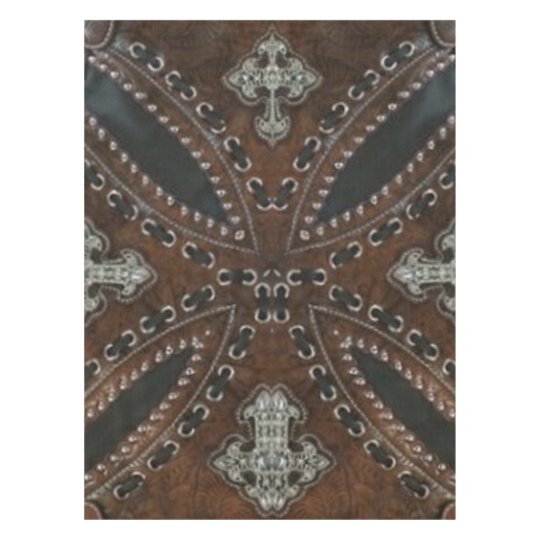 Primitive cowboy western country Tooled Leather Tablecloth | Zazzle.com