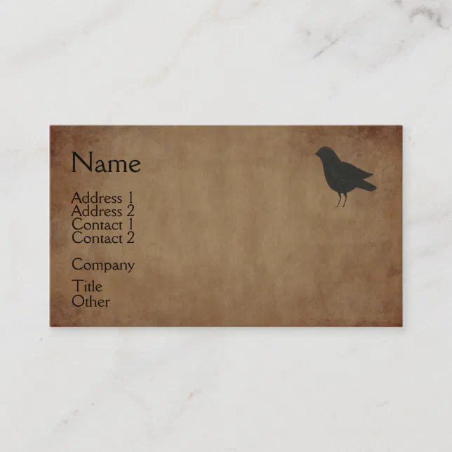 Primitive Crow Business Card | Zazzle