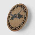 Primitive Crows Wall Clock | Zazzle