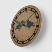 Primitive Crows Wall Clock | Zazzle