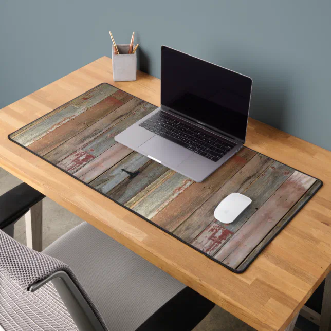 primitive farmhouse western country barn wood desk mat | Zazzle