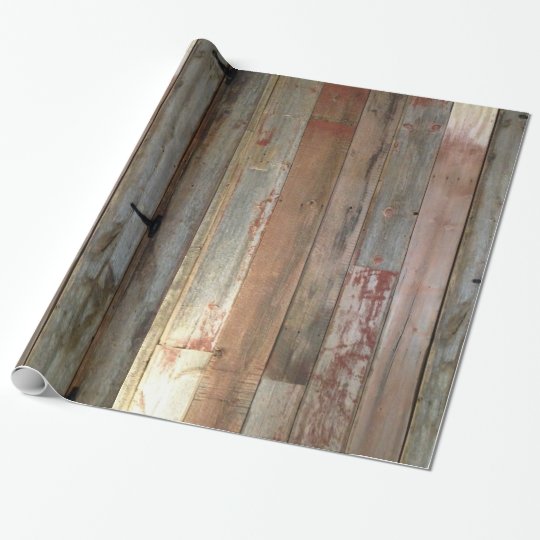 primitive farmhouse western country barn wood wrapping paper | Zazzle.com