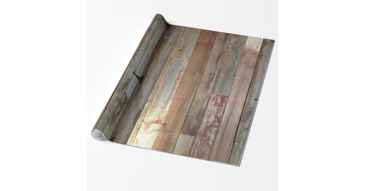 primitive farmhouse western country barn wood wrapping paper | Zazzle