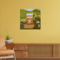 Primitive folk Art Old Country Store Farm Animals Poster | Zazzle