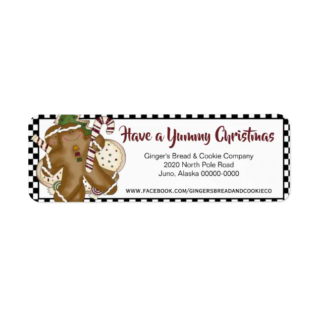 Primitive Gingerbread Man Return Address Label | Zazzle