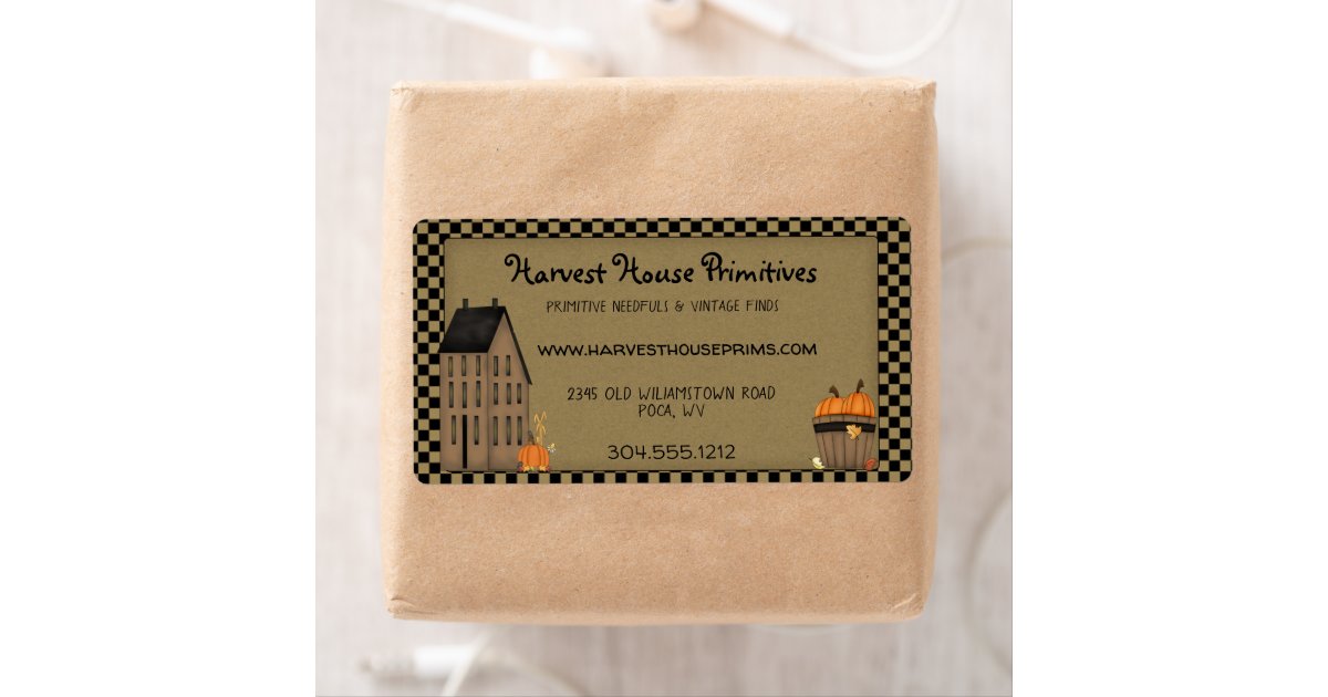 Primitive Harvest Rustic Country Custom Label | Zazzle