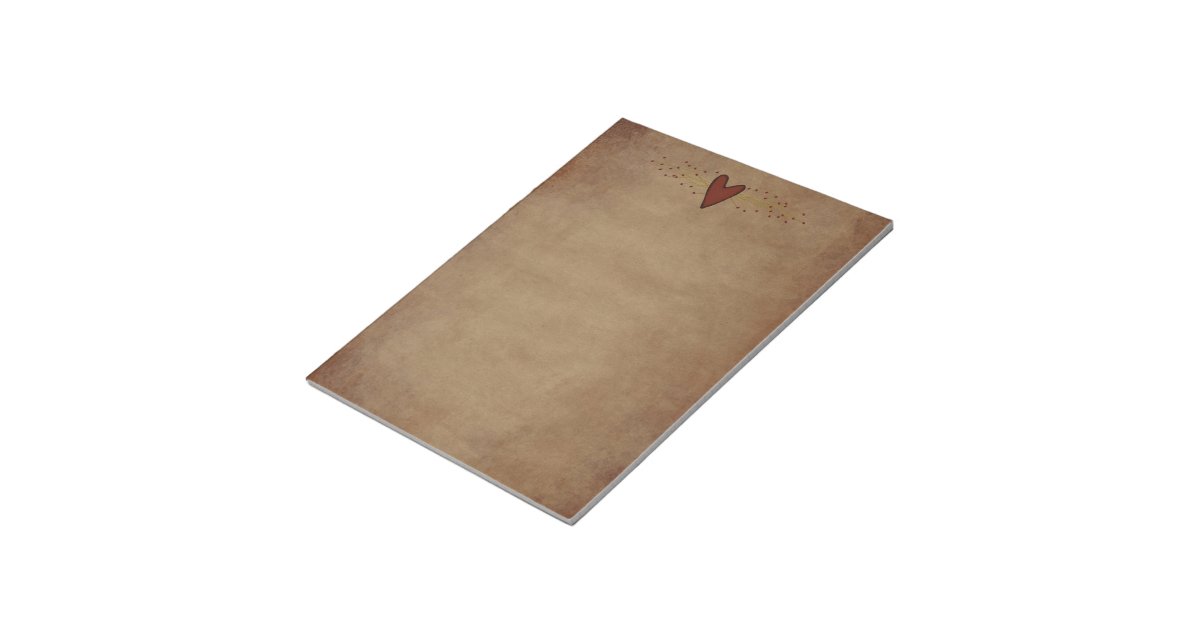 Primitive Heart Large Notepad | Zazzle