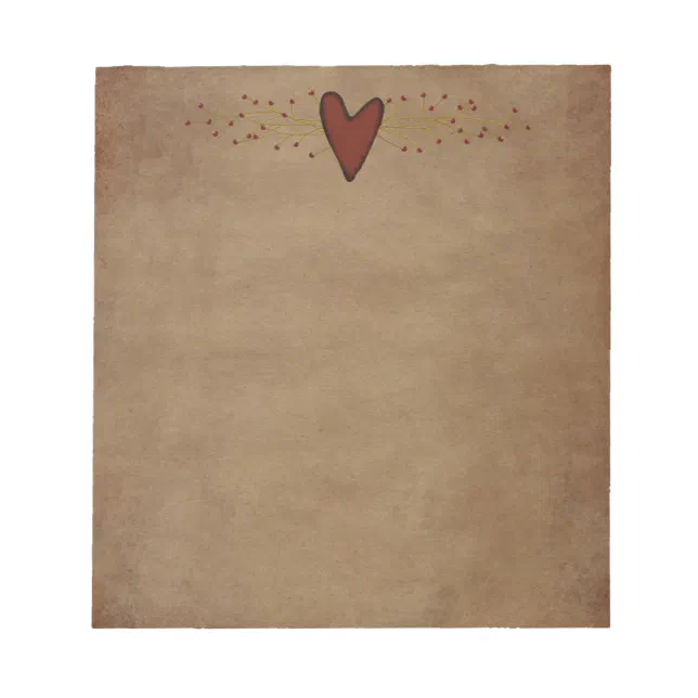 Primitive Heart Notepad | Zazzle