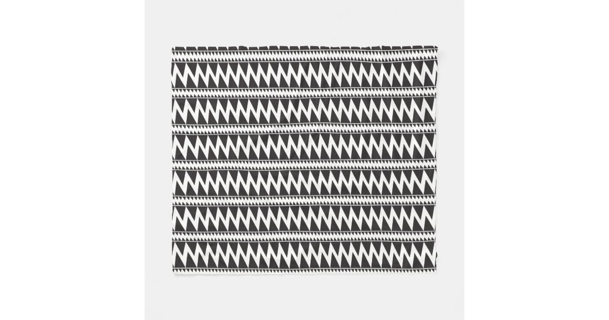 Primitive Indian Pomo Pattern Black White Fleece | Zazzle
