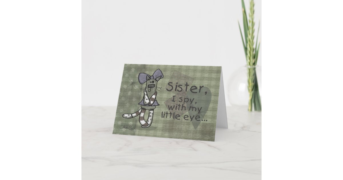 Primitive Kitty Family Specific Birthday Card | Zazzle