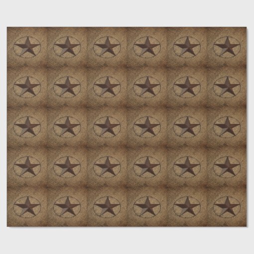 Primitive rustic burlap western country texas star wrapping paper | Zazzle