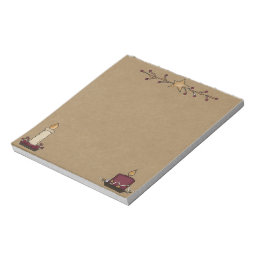 Primitive Rustic Note Pad with Candles & Berries | Zazzle