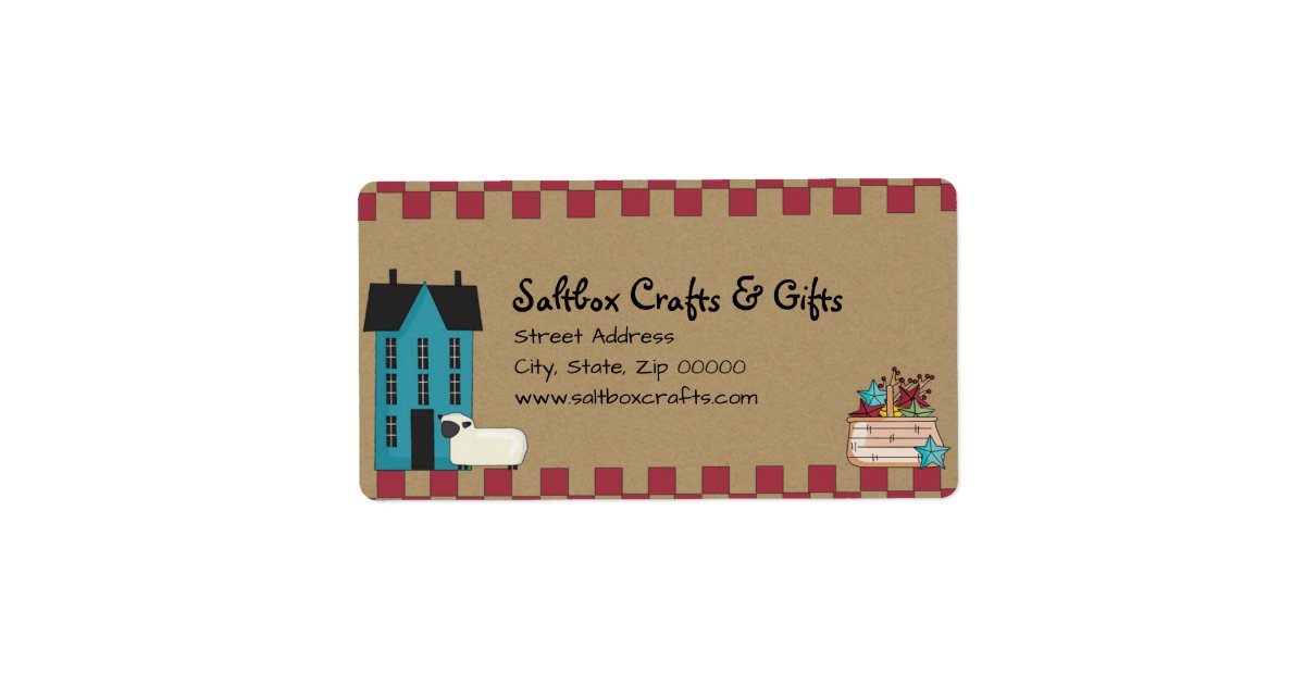 Primitive Saltbox House Label | Zazzle