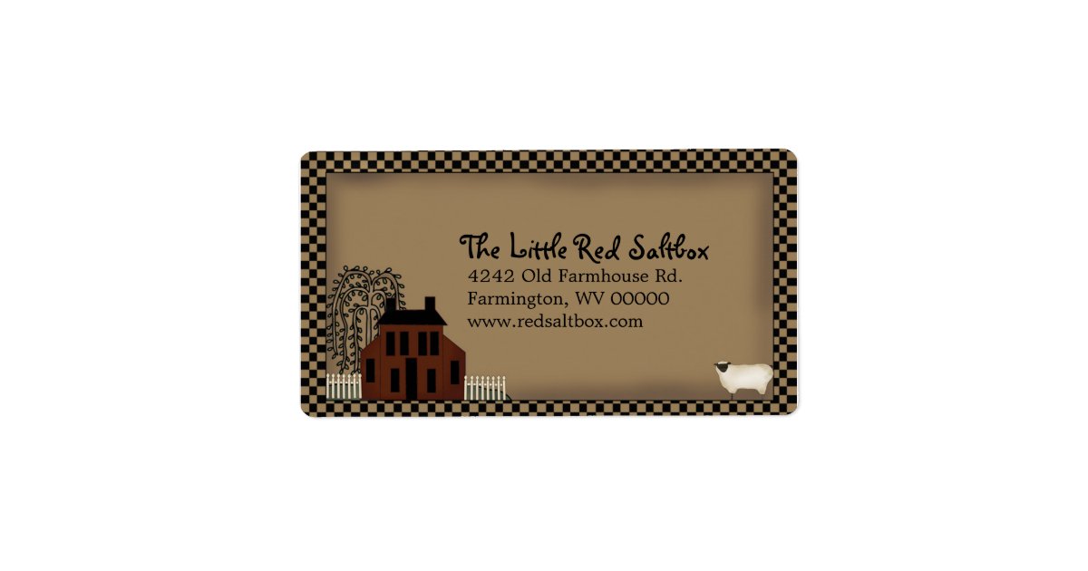 Primitive Saltbox House Shipping Label | Zazzle