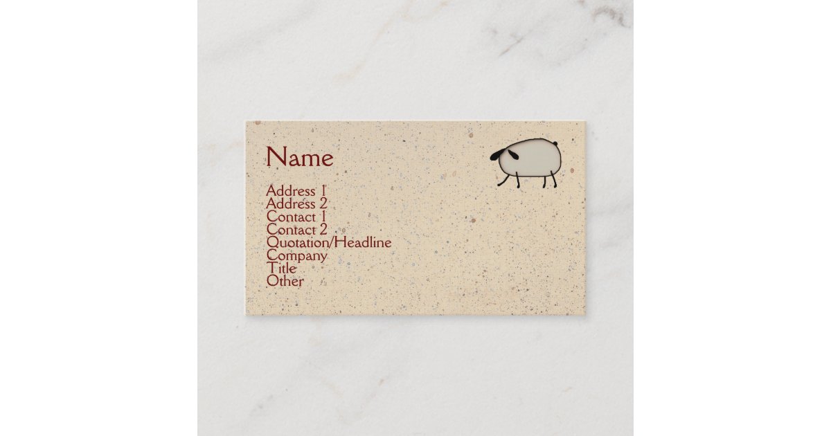 Primitive Sheep Business Card | Zazzle