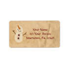 Primitive Snowman Address Label | Zazzle