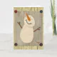 Primitive Snowman Christmas Card | Zazzle
