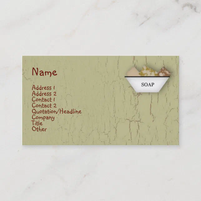 Primitive Soap Business Card | Zazzle