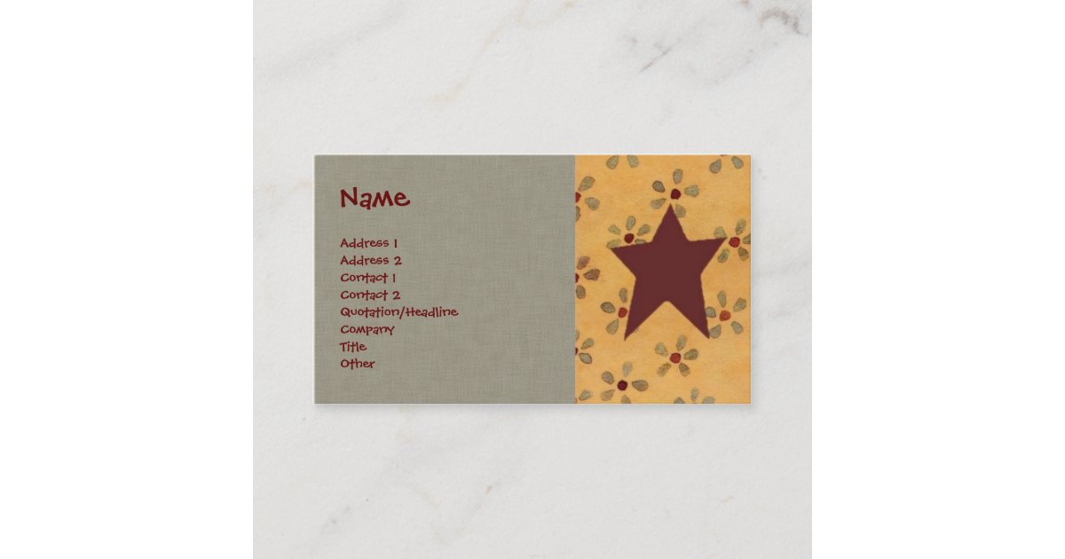 Primitive Star Business Card | Zazzle