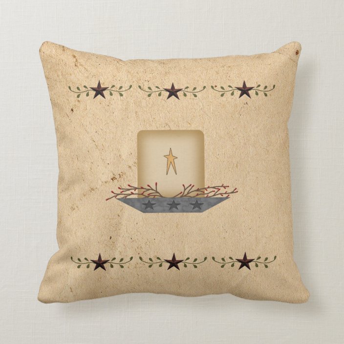 Primitive Star Candle Pillow | Zazzle.com
