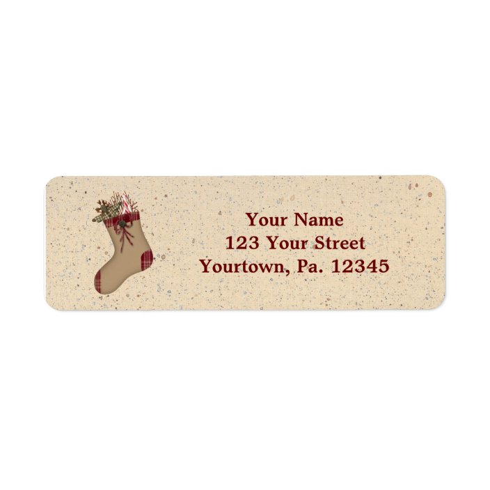 Primitive Stocking Address Label | Zazzle.com