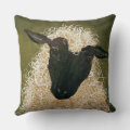 "Primitive Style/Sheep" THROW PILLOW | Zazzle