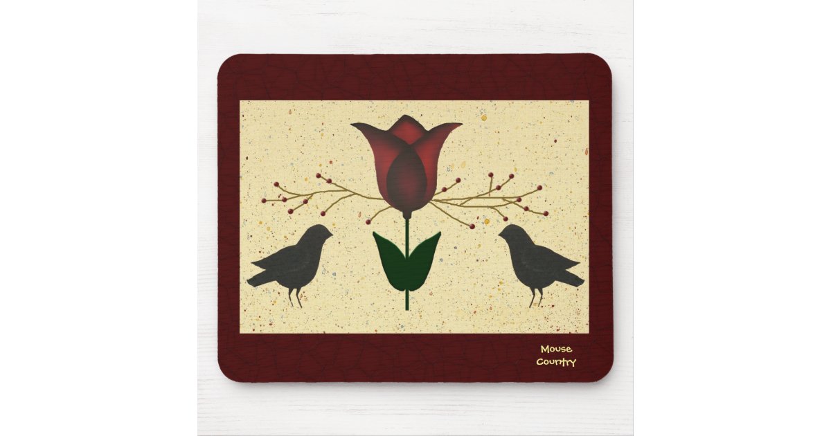 Primitive Tulip Mousepad | Zazzle
