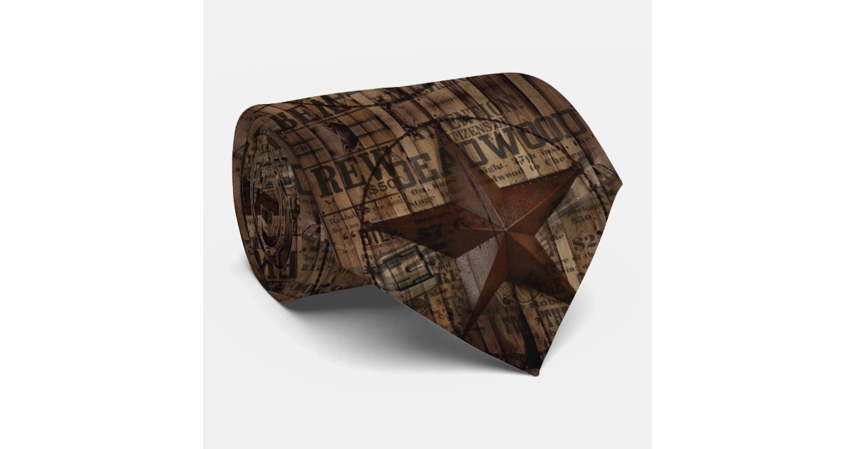 primitive wild western country Texas Star cowboy Neck Tie | Zazzle