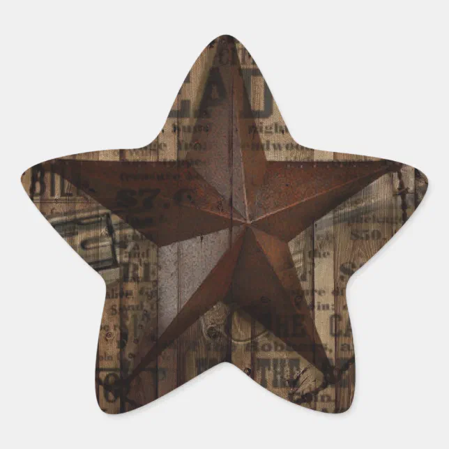 primitive wild western country Texas Star cowboy Star Sticker | Zazzle