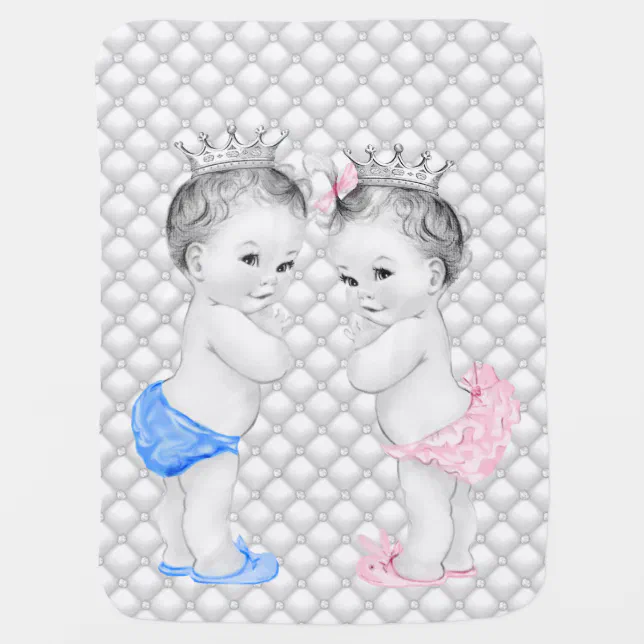 Prince and Princess Twin Baby Stroller Blanket | Zazzle